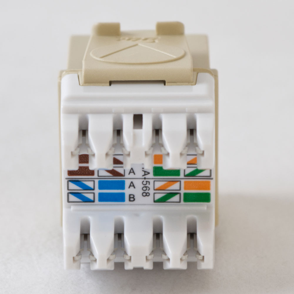 CAT6A RJ45 Keystone Jack for HD Style - Ivory - CableMaster.com