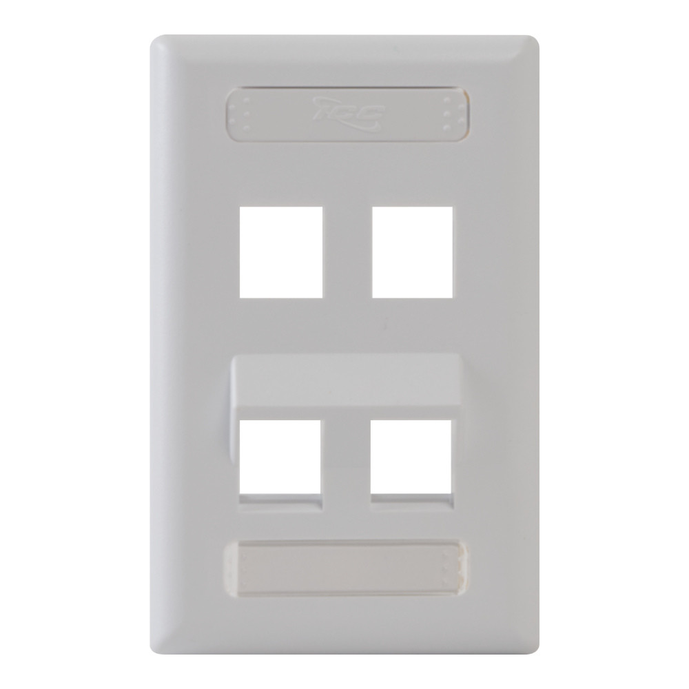 Angled Station ID Faceplate with 2 Flat and 2 Angled Ports for EZ®/HD ...