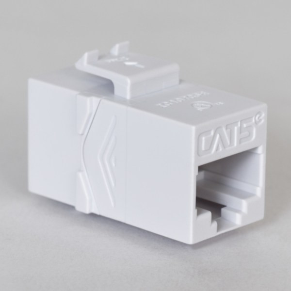 CAT5e RJ45 Keystone Coupler in HD Style - White - CableMaster.com