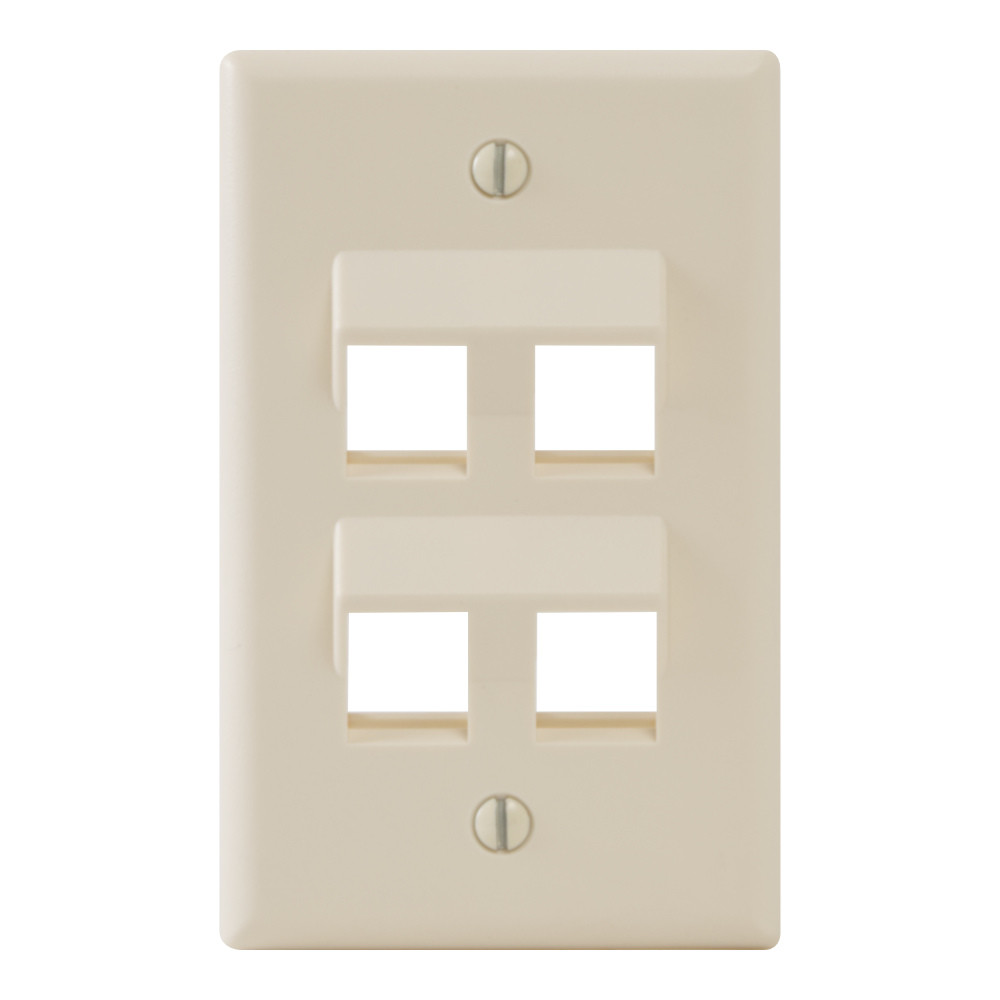 Angled Faceplate with 4-Angled Ports for EZ®/HD Style in Single Gang ...