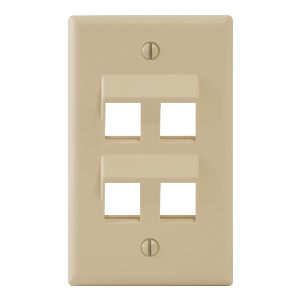 Angled Faceplate with 4-Angled Ports for EZ®/HD Style in Single Gang ...