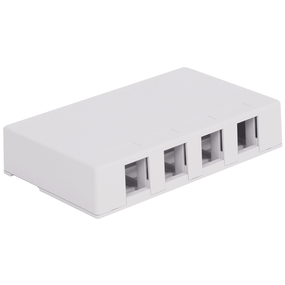 Surface Mount Box with 4 Ports - CableMaster.com