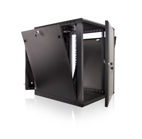 15U Wall Mount Swing Out Enclosure, 31" Depth, 132 LB Load Capacity ...