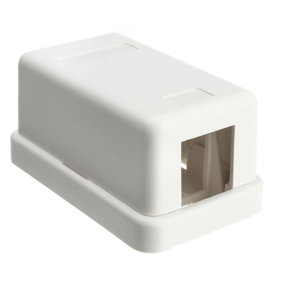 Vertical Cable 1 Port White Keystone Surface Mount Box - CableMaster.com