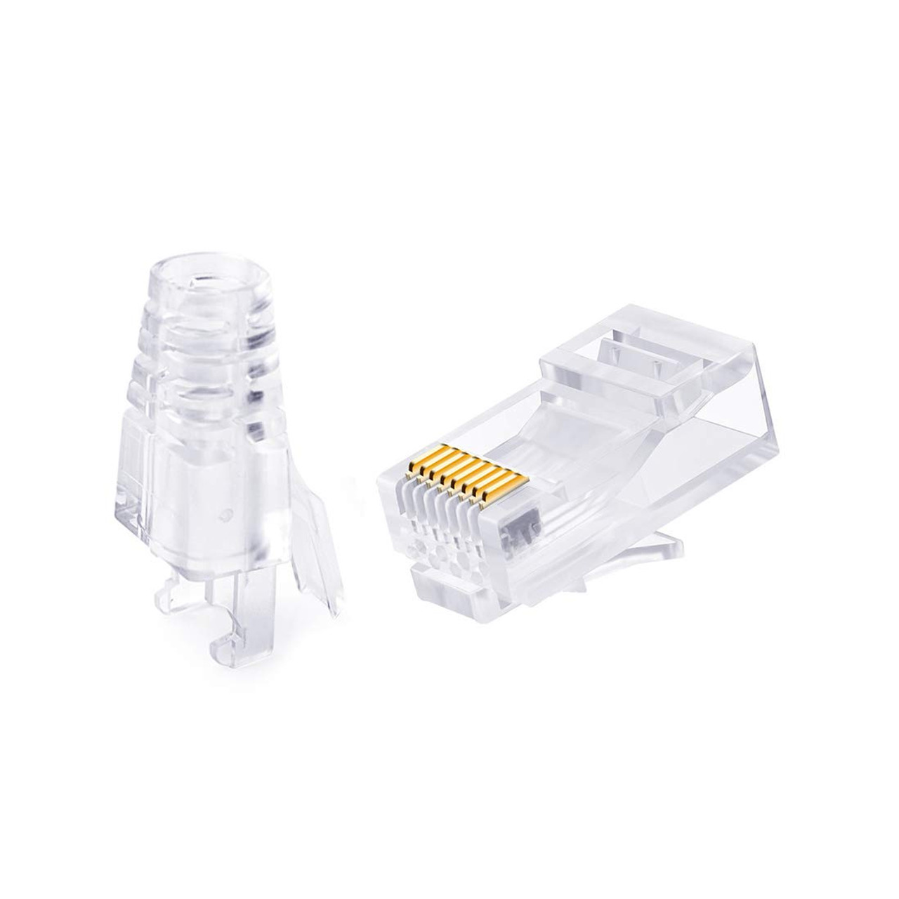 Cat6 RJ45 8P8C Ends Plug Ethernet Cable Crimp Connectors Transparent ...