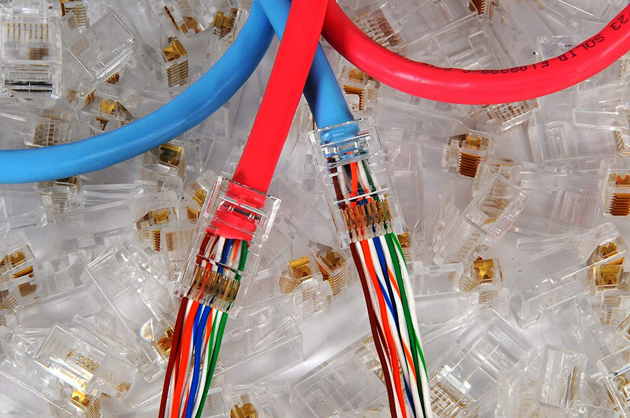RJ45 8P8C CAT6 Platinum Connector End Pass Through Ethernet One-Piece ...