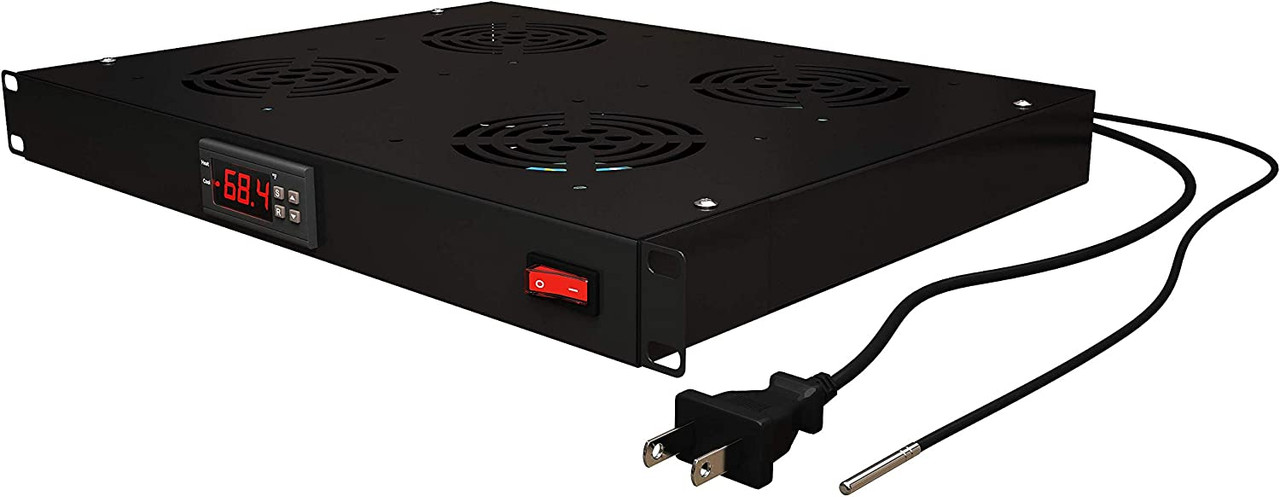 Rack Mount Fan 4 Fans Server Cooling System 1U 19" Rackmount Cabinet ...