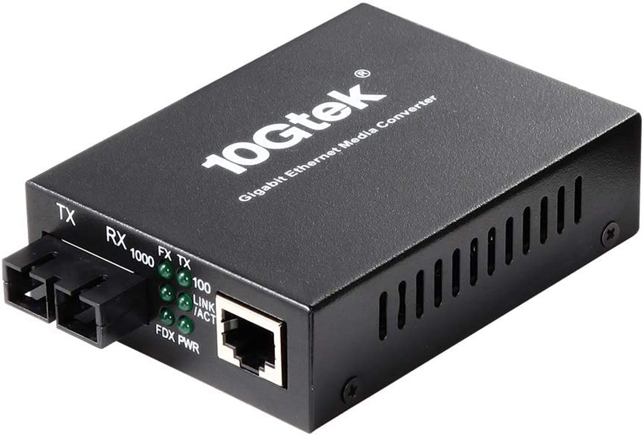 Gigabit Multimode Ethernet Fiber Media Converter, Built-in Module Up to 1.5KM, 10/100/1000M RJ45 ...
