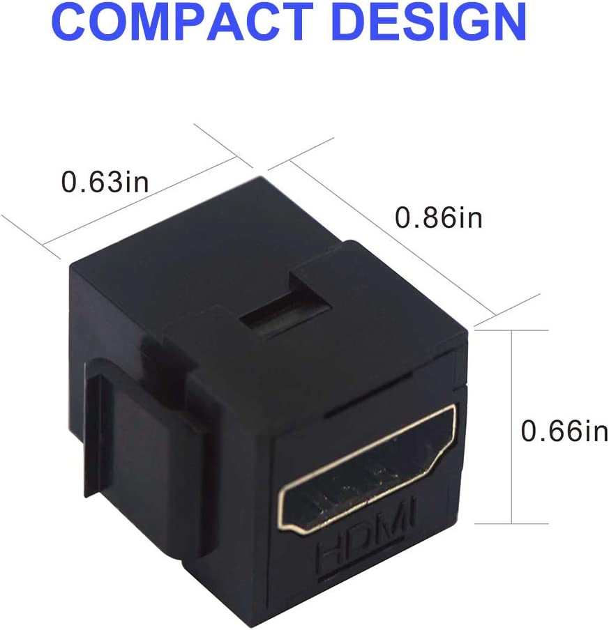 HDMI Female Keystone Coupler, VCE HDMI Keystone Jack Insert Gold Plated ...