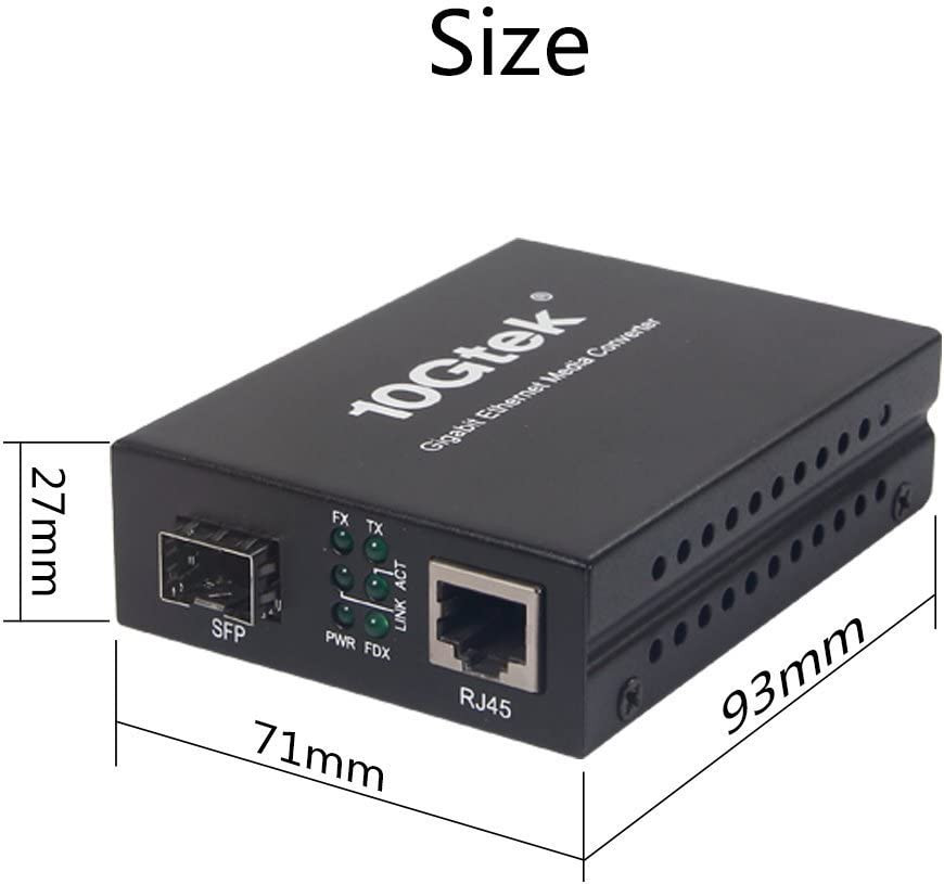 Fiber Media Converter Single-Mode LC (SFP LX Transceiver Included), up ...