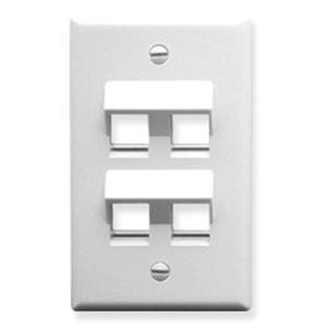 Face Plate Double Gang 8 Port Ivory ICC - cablemaster.com