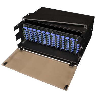 Fiber Enclosure, Rack Mount 4U, holds 12 Panels, Black - CableMaster.com