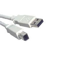 USB Cable 15' AB Male-to-Male, White - CableMaster.com