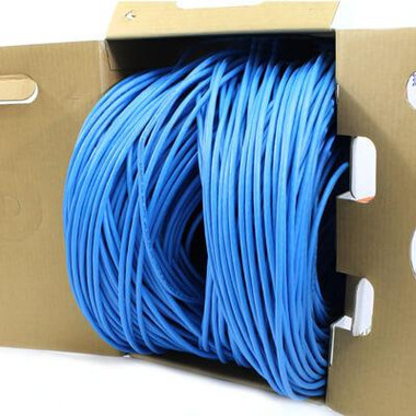 CAT6 Plenum 4 Pair 550MHz Solid (Bare Copper), Blue, 1000' Per Box ...