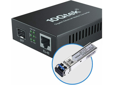 Gigabit SFP to Ethernet Media Converter with with a SFP 1000Base-LX ...
