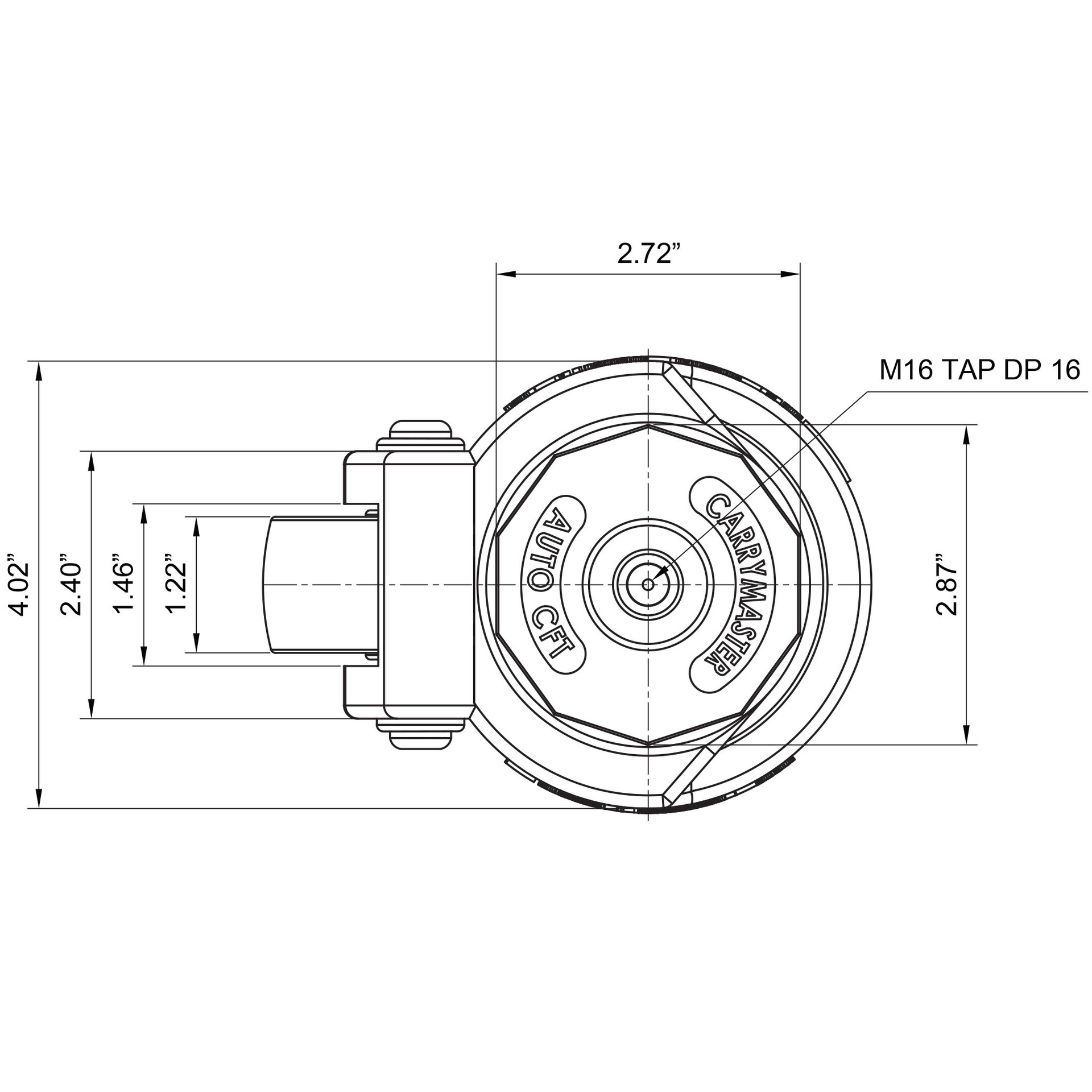 CarryMaster AC-1000S Light & Medium Duty Stem Leveling Caster | Zambus ...