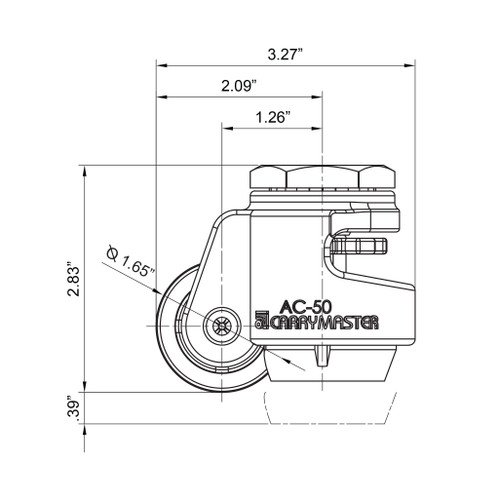 CarryMaster AC-50S Light & Medium Duty Stem Leveling Caster | Zambus, Inc.