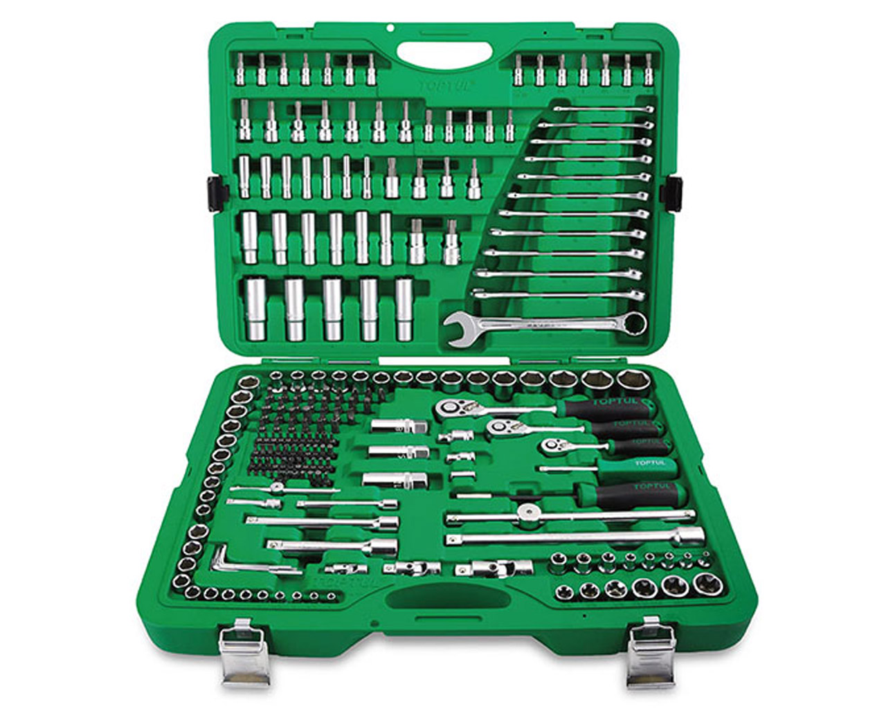 Toptul GCAI216R Flank Socket Wrench Set 6PT 1/4", 3/8" & 1/2" 216pcs