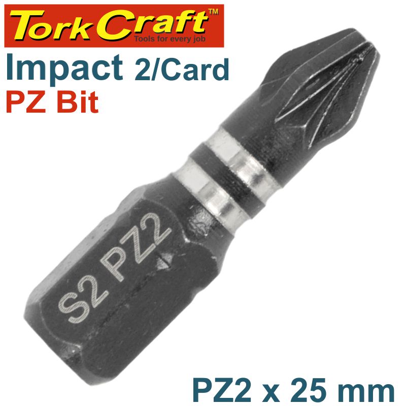 IMPACT POZI.2 X 25MM INS.BIT 2/CARD PZ2 - Avex Tool Shop