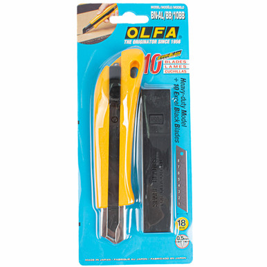 OLFA HEAVY DUTY CUTTER WITH 10 EXCEL BLACK BLADES - Avex Tool Shop