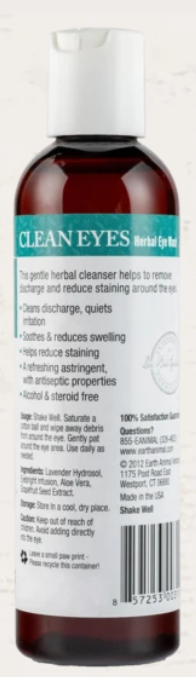 Earth Animal Clean Eyes Herbal Eye Wash for Dogs & Cats 4 oz - Feeders ...