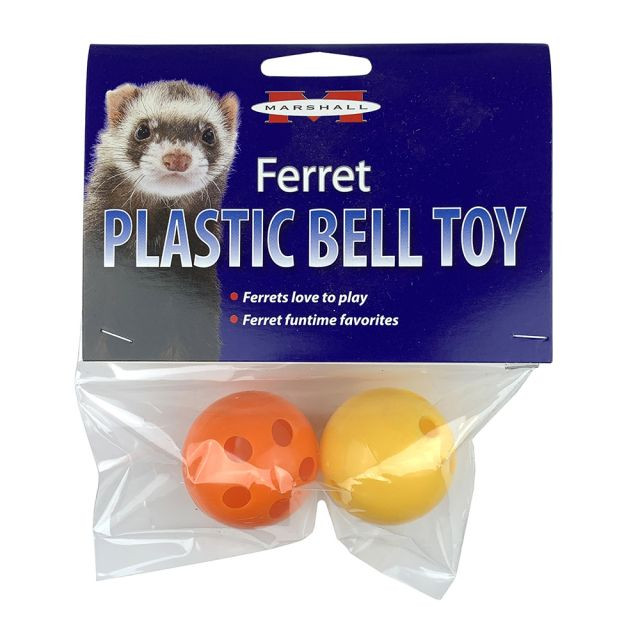 Marshall Ferret Plastic Bell Toy 2 pk - Feeders Pet Supply
