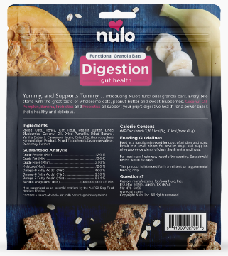 Nulo Digestion Functional Granola Bars for Dogs 10 oz - Feeders Pet Supply
