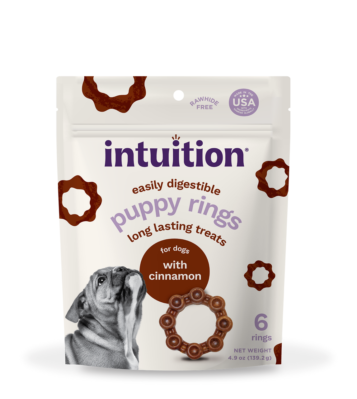 Intuition Puppy Rings, Rawhide-Free, Long-Lasting Cinnamon Flavor Dog ...