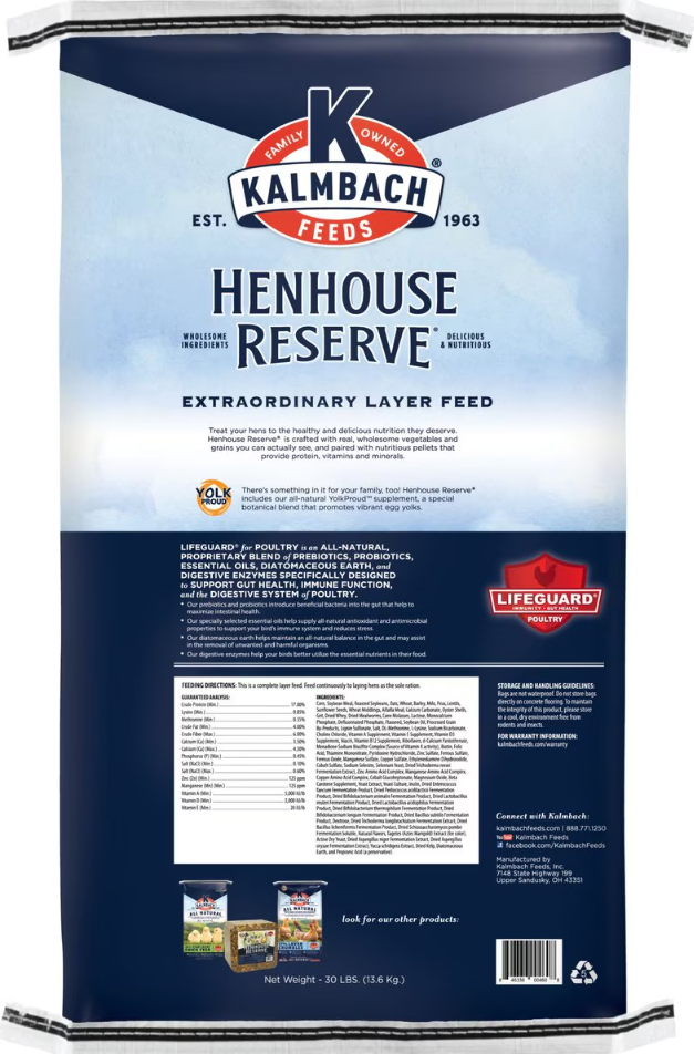 Kalmbach Feeds All Natural Henhouse Reserve 17% Protein Premium Layer ...