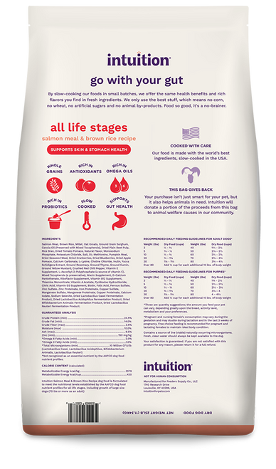 Intuition All Life Stages Salmon Meal & Brown Rice Sensitive Skin ...