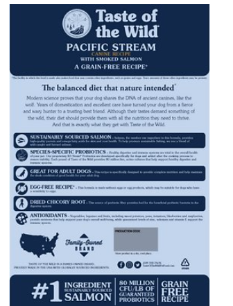Taste Of The Wild Pacific Stream Grain-Free Dry Dog Food - Feeders Pet ...