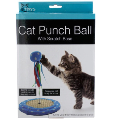 Kole Imports Cat Punch Ball Toy with Scratch Base - Feeders Pet Supply