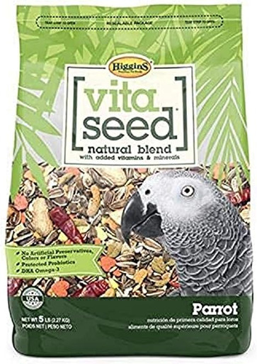Higgins Vita Seed Natural Blend for Parrots 5 lb - Feeders Pet Supply