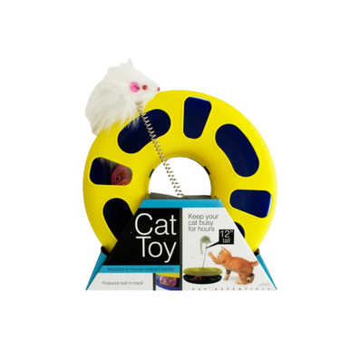 Kole Imports Ball Track Cat Toy with Mouse Swatter - Feeders Pet Supply