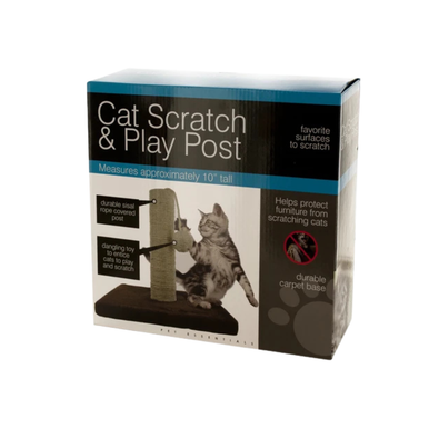 Kole Imports Cat Scratch & Play Post - Feeders Pet Supply
