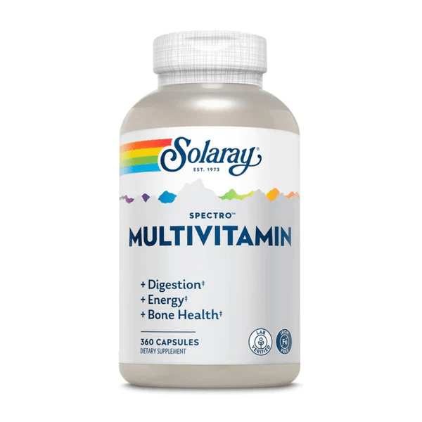 Solaray Spectro Iron Free Multivitamin 360 Caps Full Spectrum Vitamin