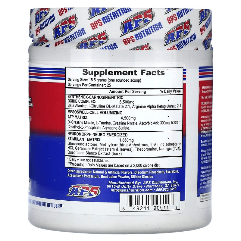 mesomorph pre workout caffeine content