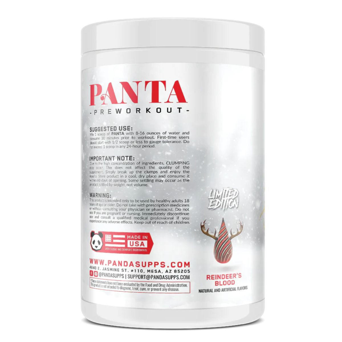 Panta Pre-Workout by Panda Supplements - Reindeer Blood
