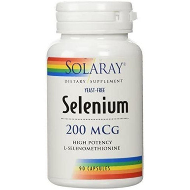 Solaray Selenium Yeast Free 200mcg 90 Caps Thyroid Health Support