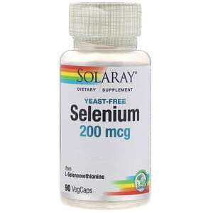 Solaray Selenium Yeast Free 100mcg 90 Caps Thyroid Health Support