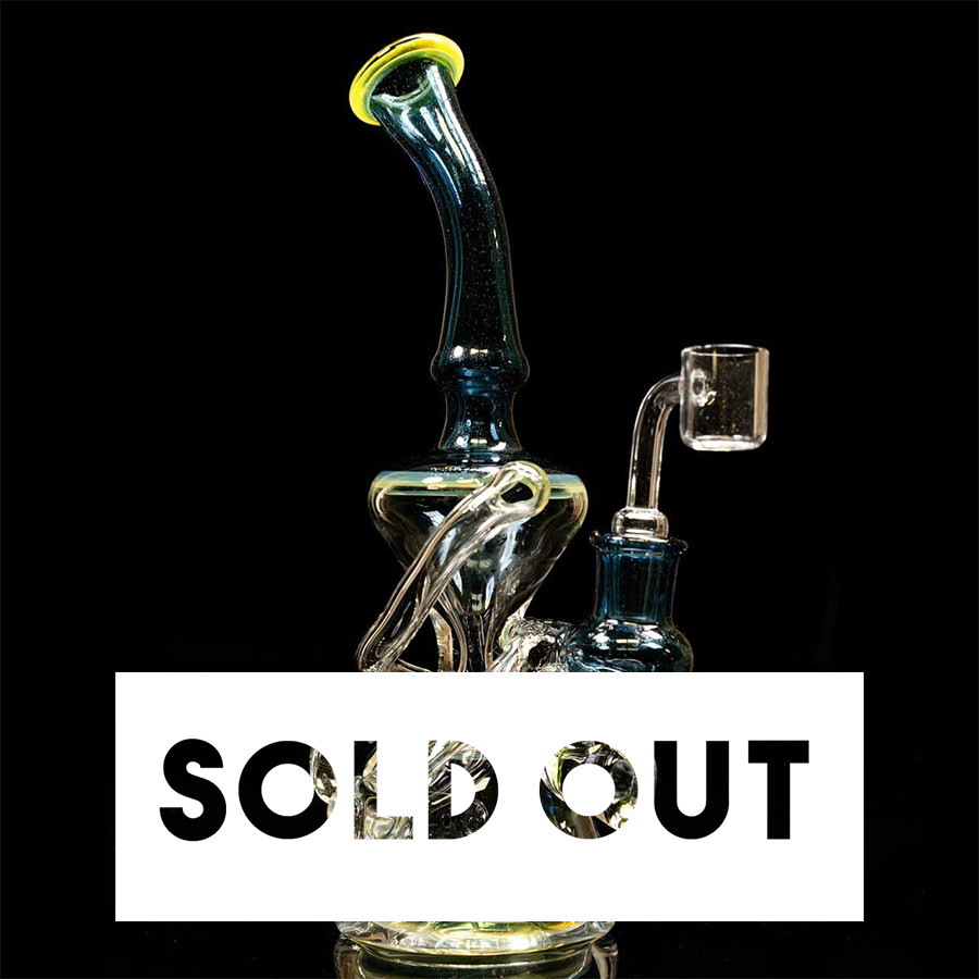 Seeded Bottom Recycler Dab Rig Blue Stardust - Blaze1