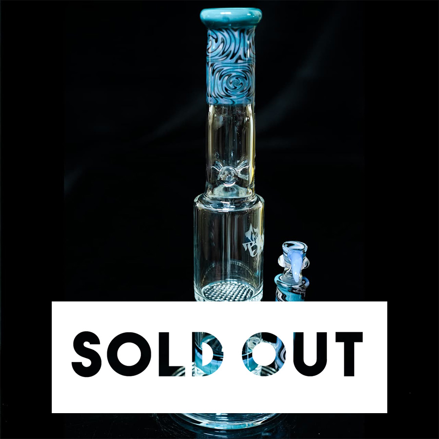 Straight Tube Wig Wag Perc w/Honeycomb Chick - Blaze1
