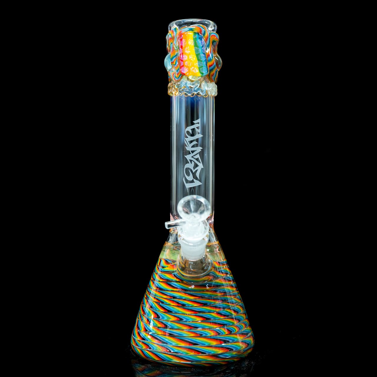 Beaker Bottom Fancy Top & Base Bong Rainbow - Blaze1