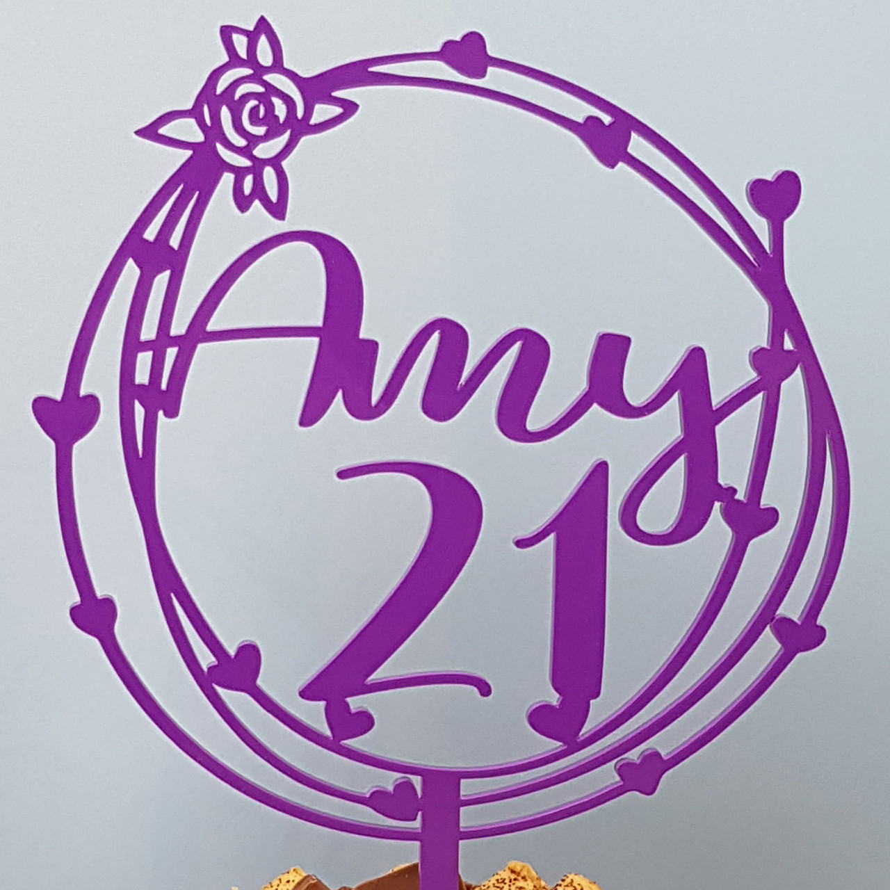 Personalised Name and Age Birthday Cake Topper
