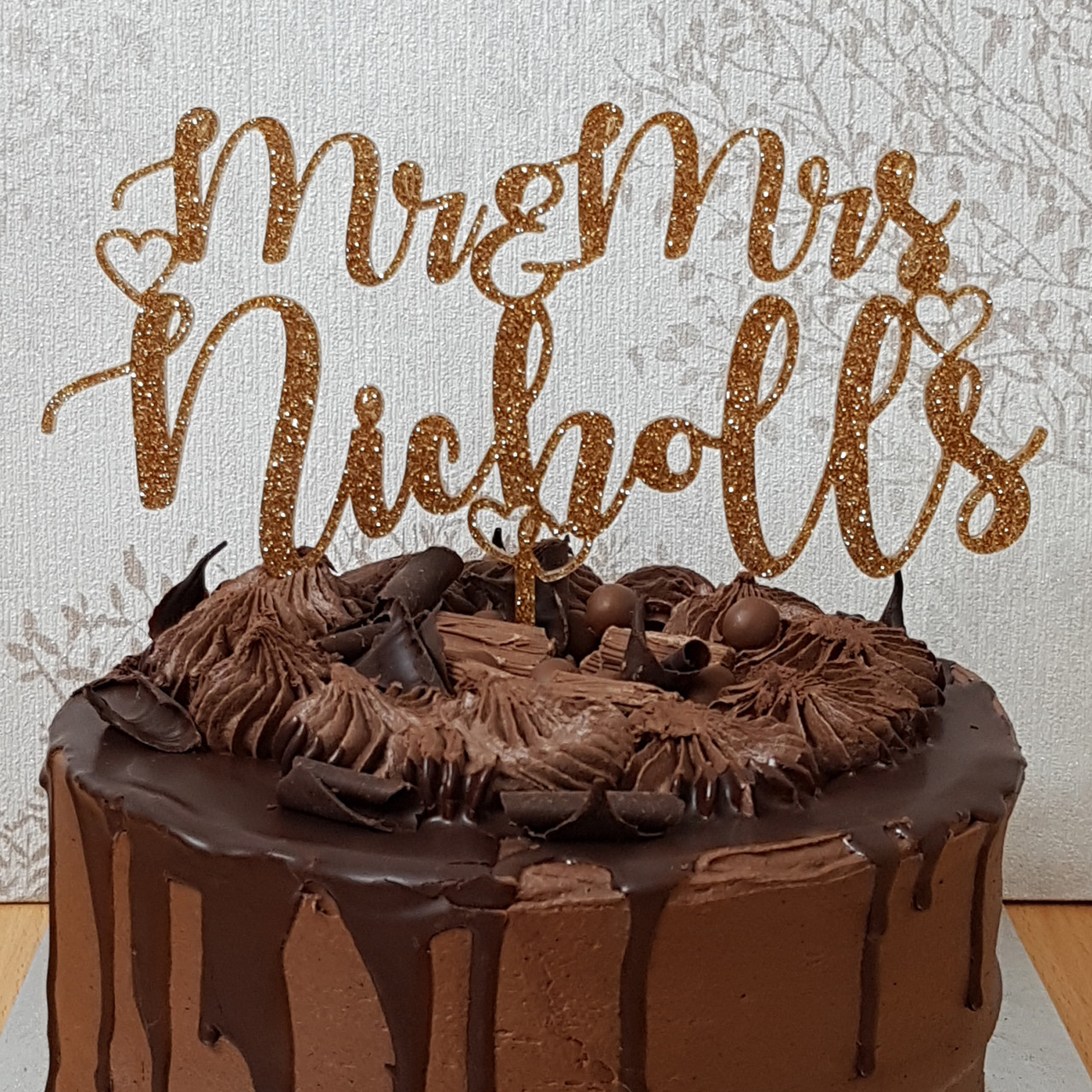 Title and Surname Wedding Cake Topper
