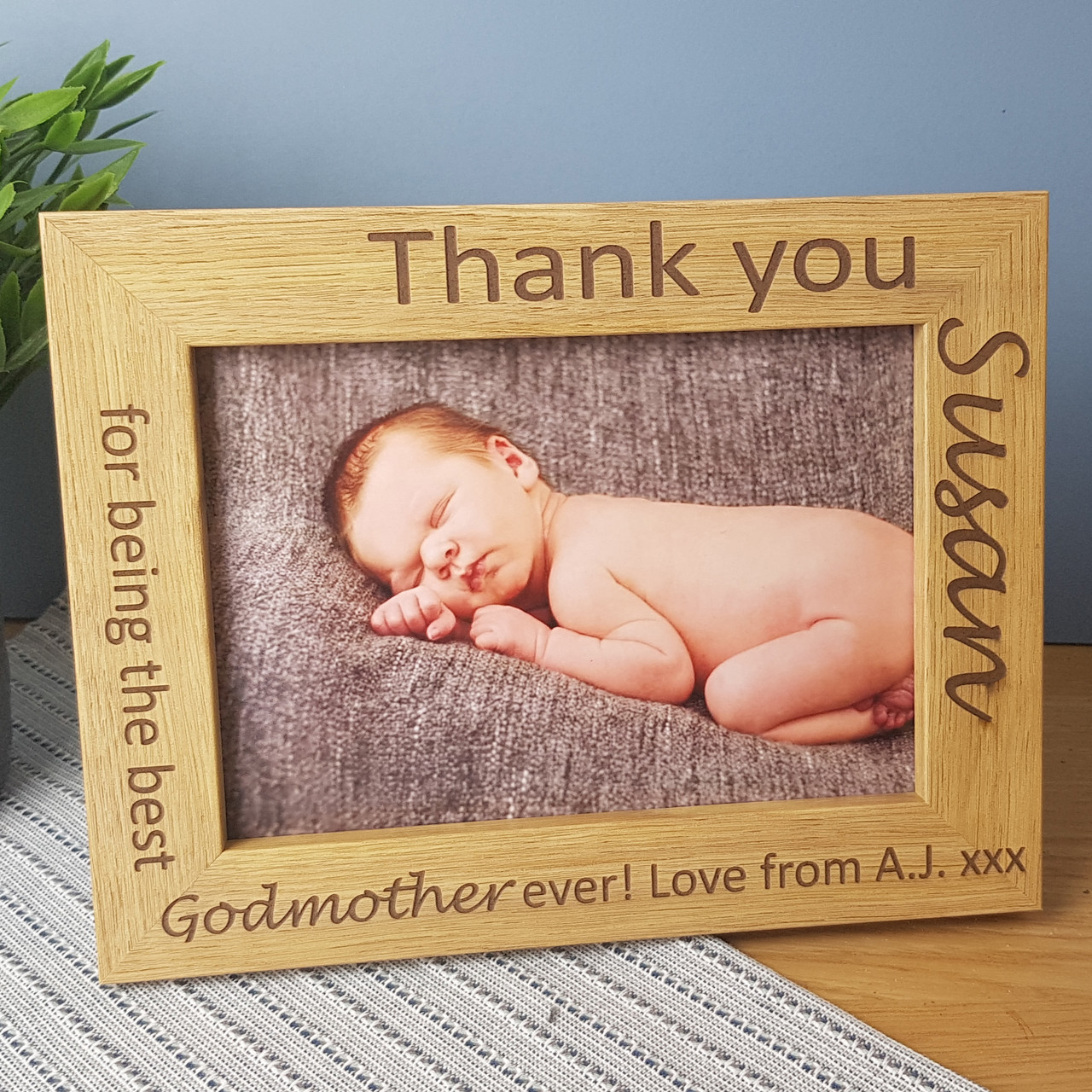 Personalised Photo Frame Gift for Godmother and Godfathers