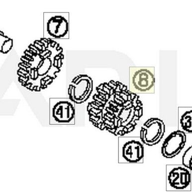 SLID. GEAR 3RD/4TH G. 16/19-T (47033008000) - Judd Racing