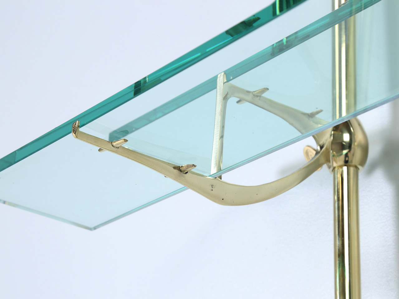Antique Parisian Polished Brass Glass Display | Old Plank