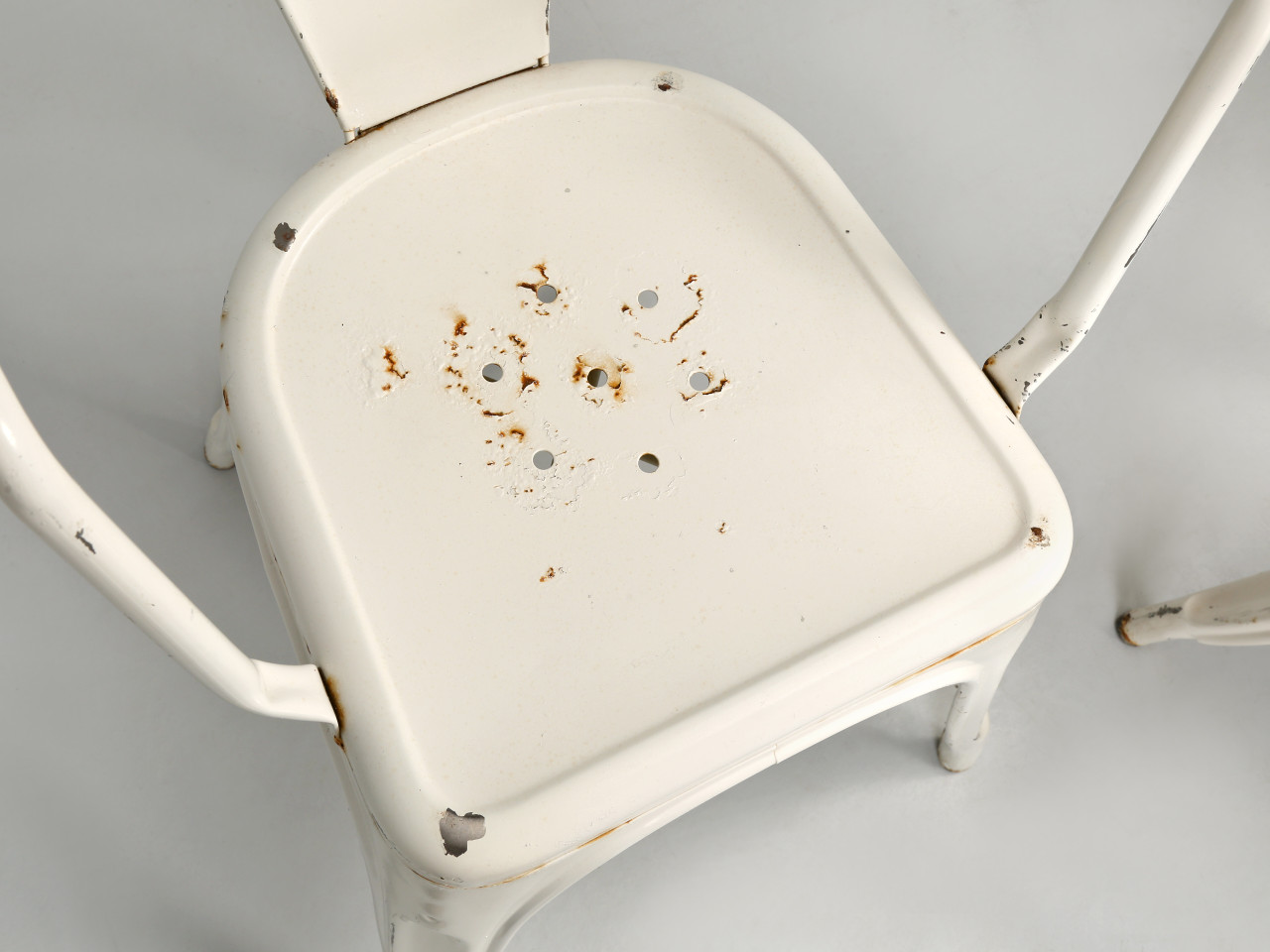 Vintage White Original Tolix Arm Chair