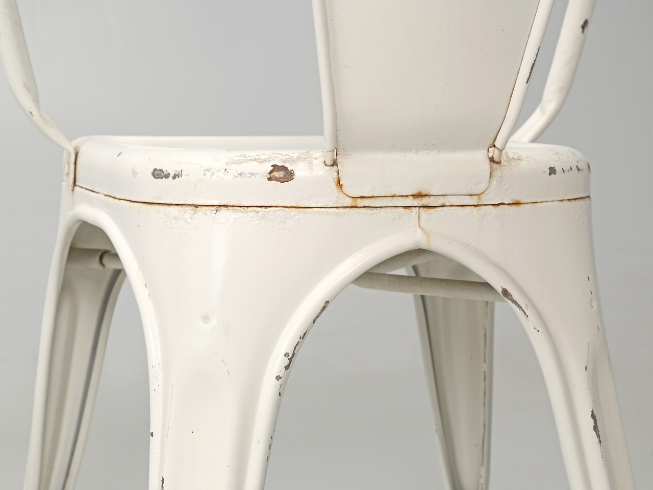 Vintage White Original Tolix Arm Chair